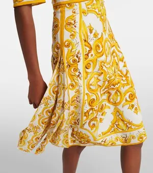Dolce & Gabbana Majolica Print Silk-blend Charmeuse Midi Dress