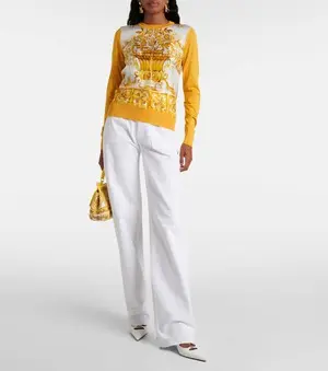 Dolce & Gabbana Majolica Silk Sweater - Gold