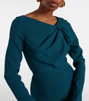 Safiyaa Manya Gathered Crêpe Top - Green