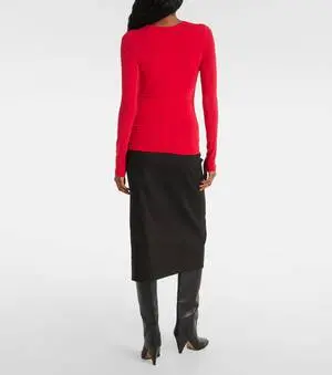 Isabel Marant Étoile Vandalia Gathered Jersey Top - Red
