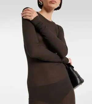 Rick Owens Jersey Midi Dress - Brown