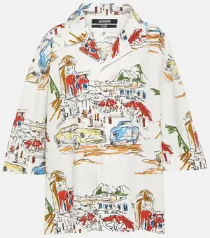 Jacquemus Casaco Printed Cotton Bowling Shirt - White