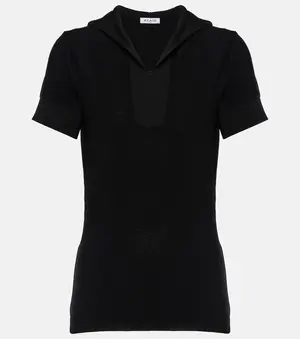 Alaïa Cropped Knit Top - Black