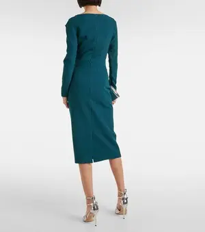 Safiyaa Hokuku Crêpe Pencil Skirt - Green