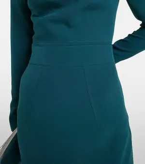 Safiyaa Hokuku Crêpe Pencil Skirt - Green