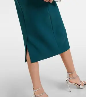 Safiyaa Hokuku Crêpe Pencil Skirt - Green