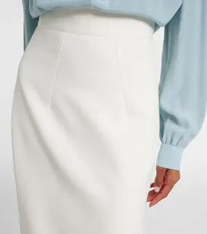 Safiyaa Hokuku Crêpe Pencil Skirt - White