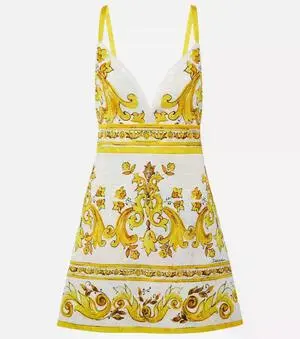 DOLCE & GABBANA Dolce&Gabbana Majolica Cotton-Blend Brocade Minidress