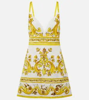 Dolce & Gabbana Majolica Cotton-blend Brocade Minidress - Multicoloured