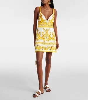 Dolce & Gabbana Majolica Cotton-blend Brocade Minidress - Multicoloured