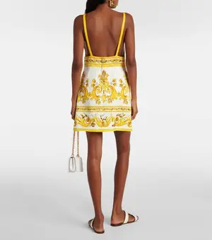 Dolce & Gabbana Majolica Cotton-blend Brocade Minidress - Multicoloured