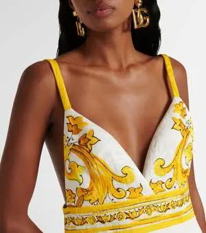 Dolce & Gabbana Majolica Cotton-blend Brocade Minidress - Multicoloured
