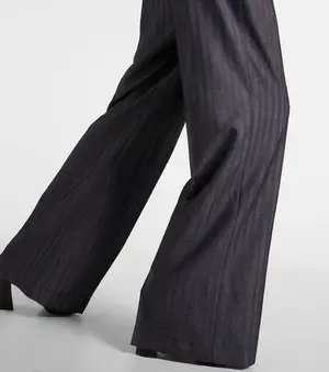 Etro Pleated Wool-blend Wide-leg Trousers