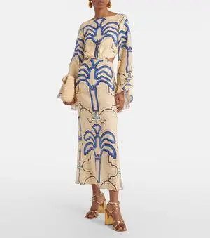 Johanna Ortiz Linen Midi Dress