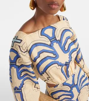 Johanna Ortiz Linen Midi Dress