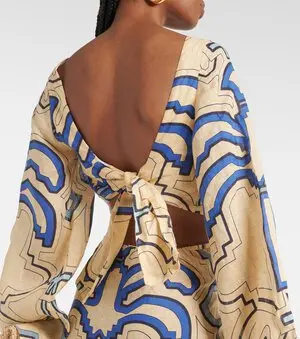 Johanna Ortiz Linen Midi Dress
