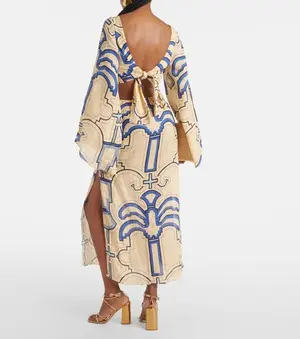 Johanna Ortiz Linen Midi Dress