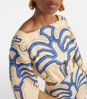 Johanna Ortiz Linen Midi Dress