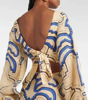 Johanna Ortiz Linen Midi Dress