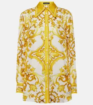 Dolce & Gabbana Majolica Print Silk Twill Shirt - Multicoloured