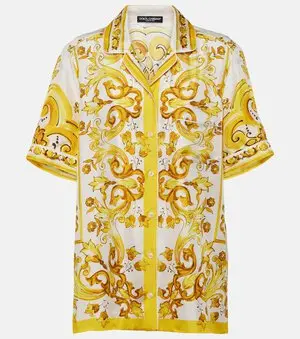 Dolce & Gabbana Majolica Print Silk Twill Shirt - Multicoloured