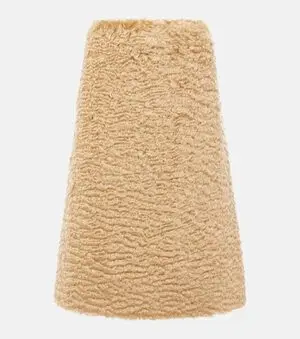 JIL SANDER Mohair And Cotton Skirt - Brown