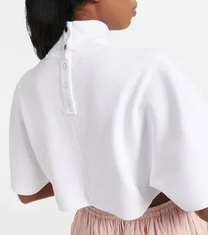 Alaïa Cotton Turtleneck Top - White