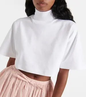 Alaïa Cotton Turtleneck Top - White