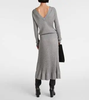 Proenza Schouler Eden Wool-blend Midi Dress - Grey