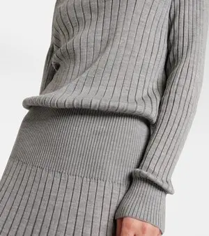 Proenza Schouler Eden Wool-blend Midi Dress - Grey