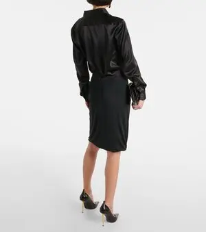 TOM FORD Draped Jersey Midi Skirt