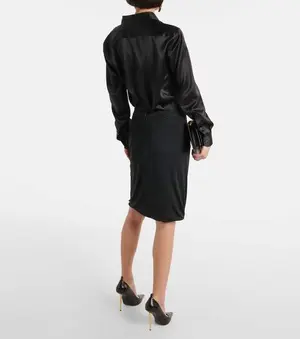 TOM FORD Draped Jersey Midi Skirt