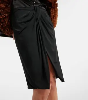 TOM FORD Draped Jersey Midi Skirt