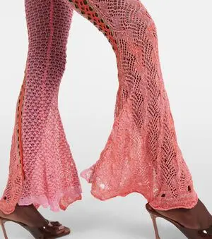 ROBERTA EINER Open-knit Flare Trousers