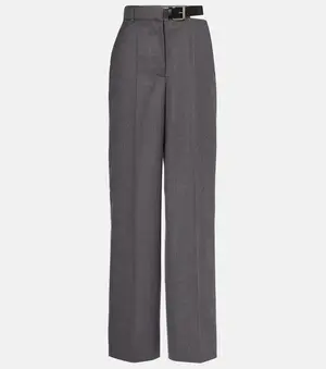 Stella McCartney Wool Flannel Straight Trousers - Grey