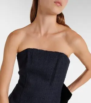 Oscar De La Renta Tweed Bustier Dress