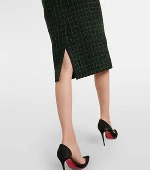 Elie Saab Sequined Tweed Midi Skirt