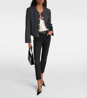FRAME Pinstripe Jacket - Blue