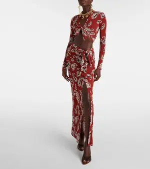 Rabanne Paisley Crop Top