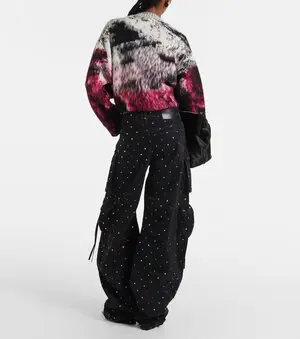 Attico Fern Studded High-rise Cargo Jeans