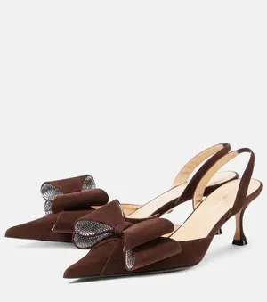 Mach & Mach Le Cadeau 65 Suede Pumps - Brown