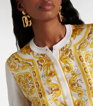 Dolce & Gabbana Majolica Print Silk Twill Cardigan - Multicoloured