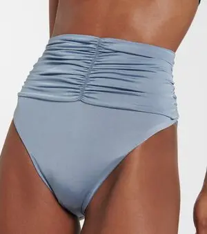 Magda Butrym Floral-appliqué High-rise Bikini Bottom - Blue
