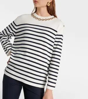 Valentino Garavani Embroidered Cotton Sweater - Blue