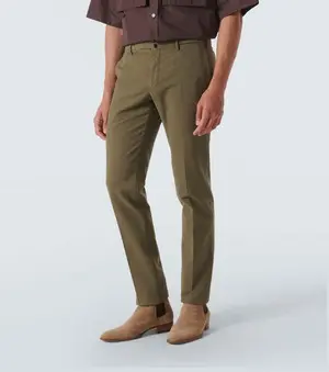 SLOWEAR Incotex Cotton Slim Fit Pants - Green