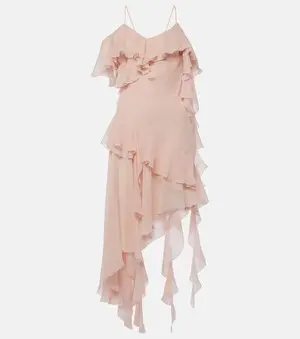 Blumarine Ruffled Silk Georgette Minidress