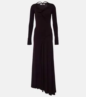 Victoria Beckham Asymmetric Jersey Gown - Purple