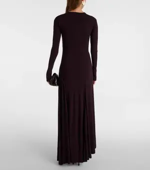 Victoria Beckham Asymmetric Jersey Gown - Purple