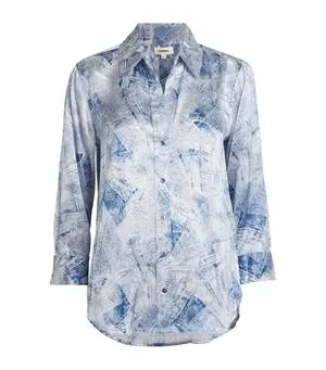 L'Agence L'Agence Silk Dani Printed Blouse Blue