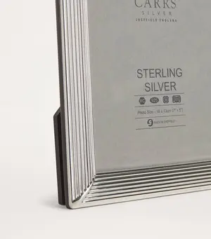 CARRS SILVER Sterling Fluted Photo Frame With Wood Back